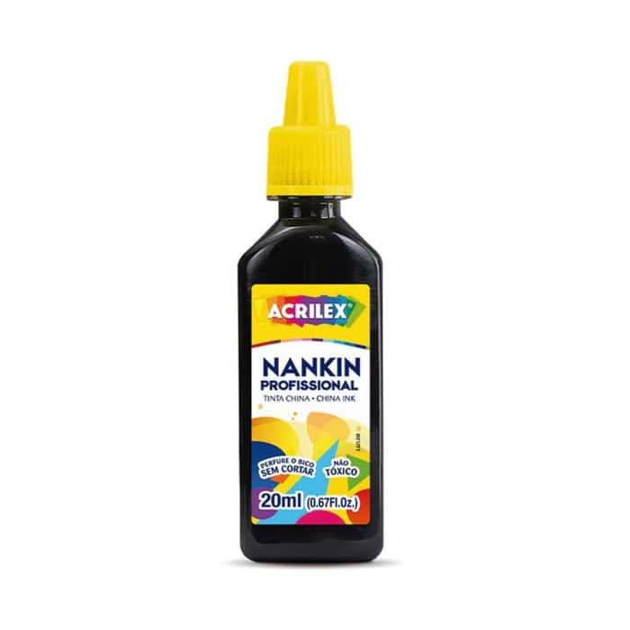 Tinta Nankim 20ml Preto 520 Acrilex 05120 - Papelaria Criativa