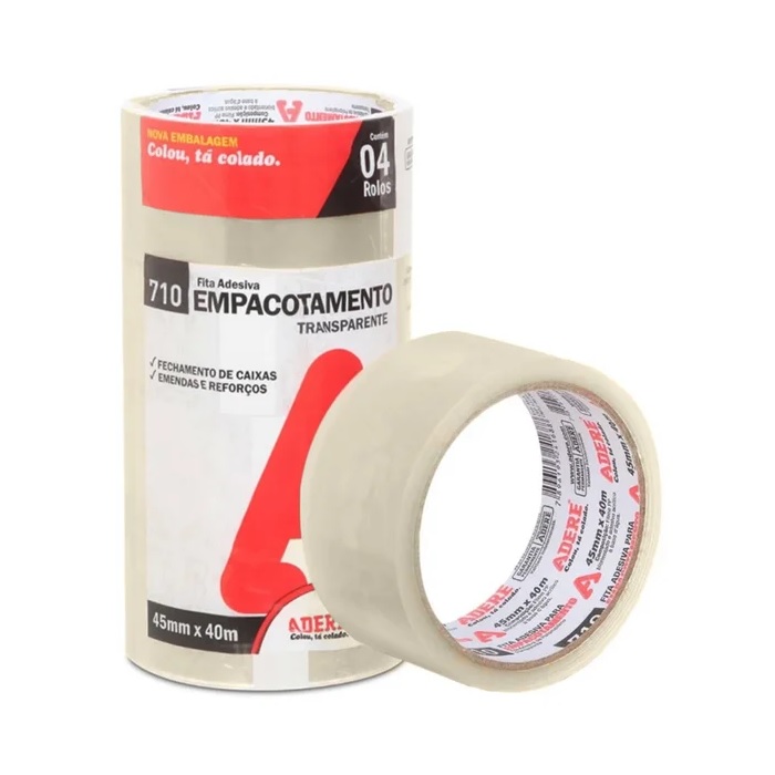 Fita Adere Pvc 45×50 Transparente 720 Industrial - Papelaria Criativa