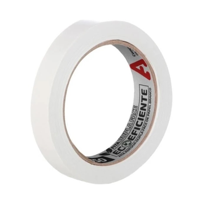 Fita Adere Dupla Face 16x30mm Branca Tapefix DK350 - Papelaria Criativa