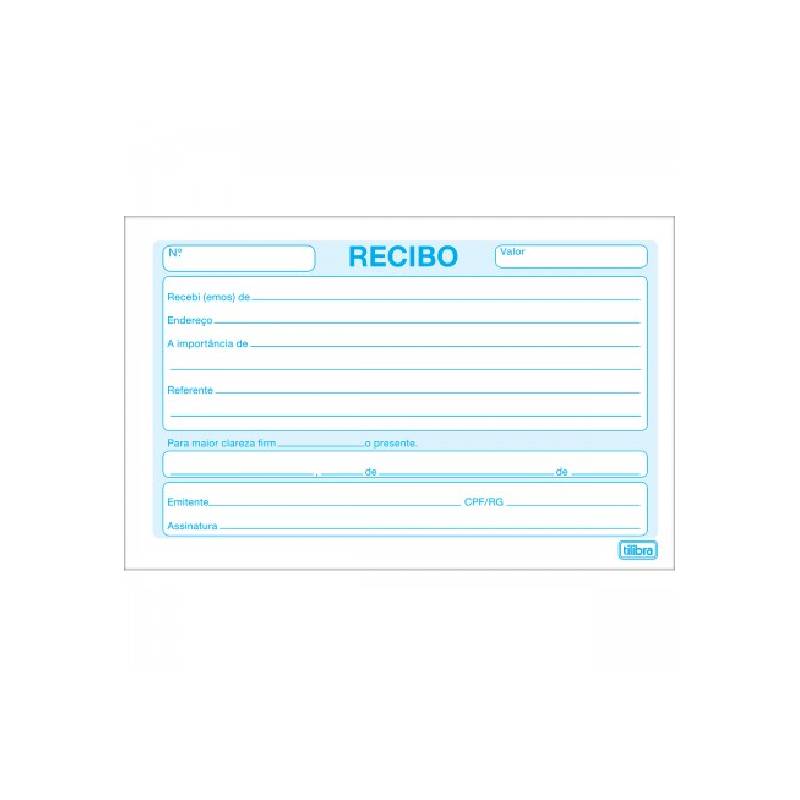 Impresso Recibo Comercial Sem Canhoto 50 Folhas Tilibra 155454 - Papelaria Criativa