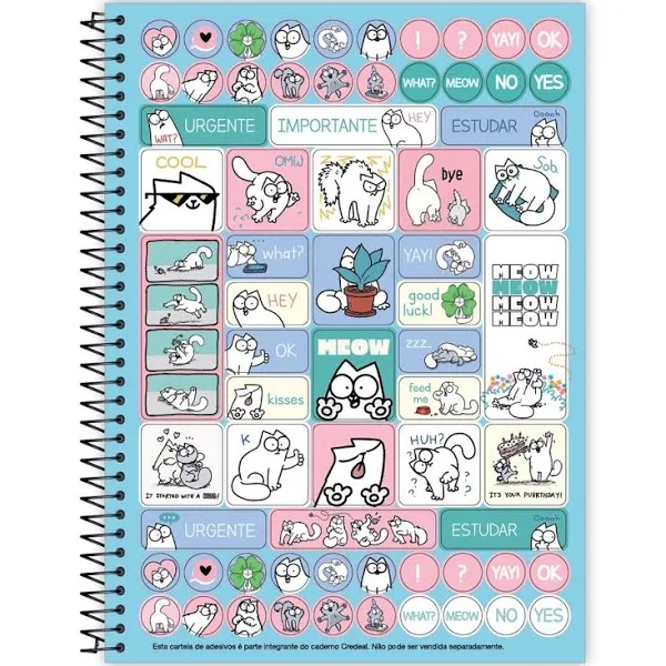 Caderno Universitário 10 Matérias Simons Cat 160Fls Credeal 279373 ...