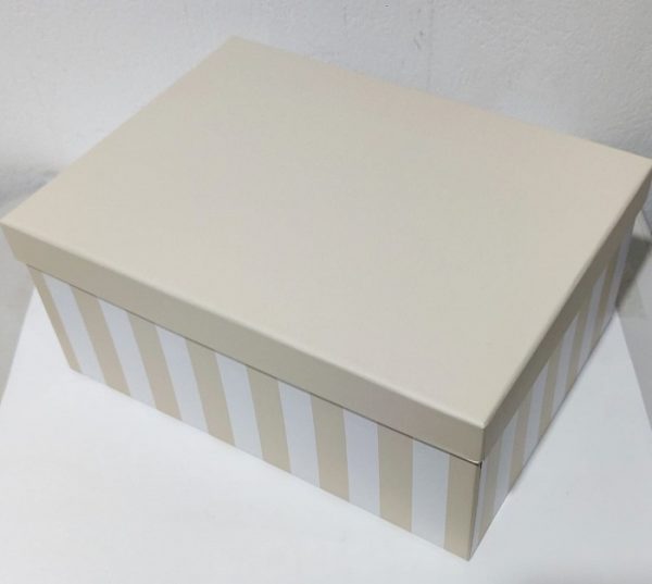 Caixa Presente Retangular Nº01 Listras Bege VMP 2027669 - Papelaria ...
