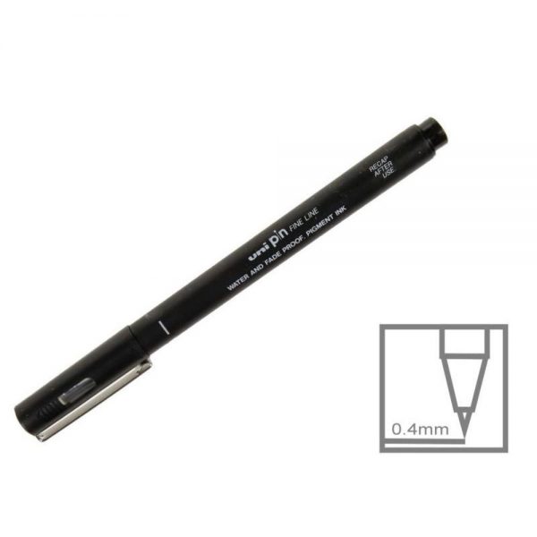 Caneta Uni Pin Fine Line 0.4mm Preta Uniball 317800 - Papelaria Criativa