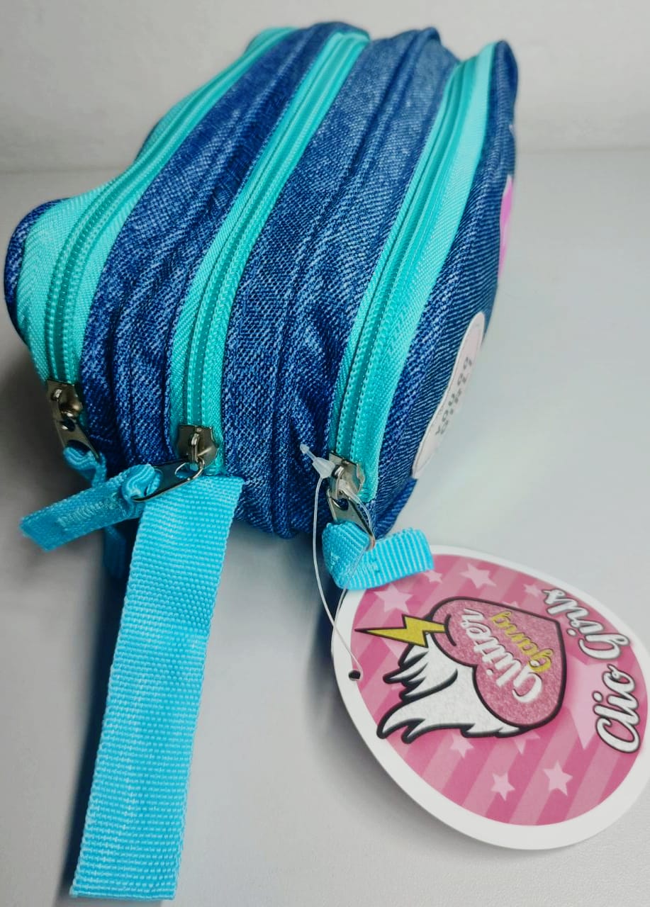 Estojo Triplo Grande Clio Style Girls Jeans Unicórnio Sortidos CR2115 ...