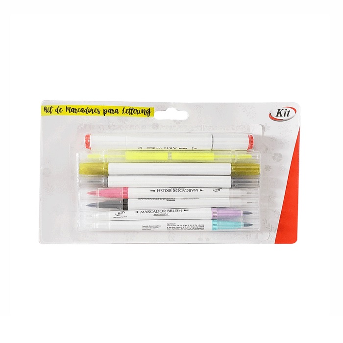 Kit Marcadores Para Lettering 08 Peças Kit DIY1 - Papelaria Criativa