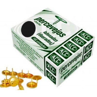 Percevejo ACC Latonado Nº04 C/ 100 Unidades - Papelaria Criativa
